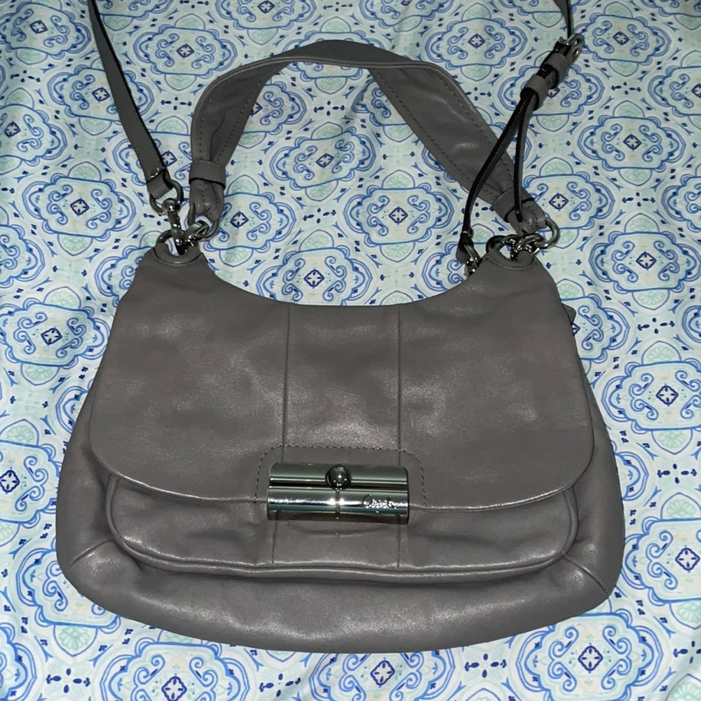 Coach Kristin Hippie Hobo 16931 Gray Buttery Leather - Gem